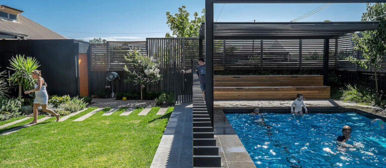 A sophisticated, sun smart backyard pool