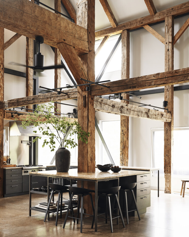 A transformed 300 year old barn in the Hudson Valley